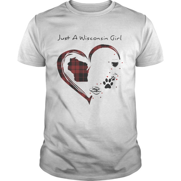Shirts | Just A Wisconsin Girl Love Flip Flop Dog Wine Wisconsin Map ...